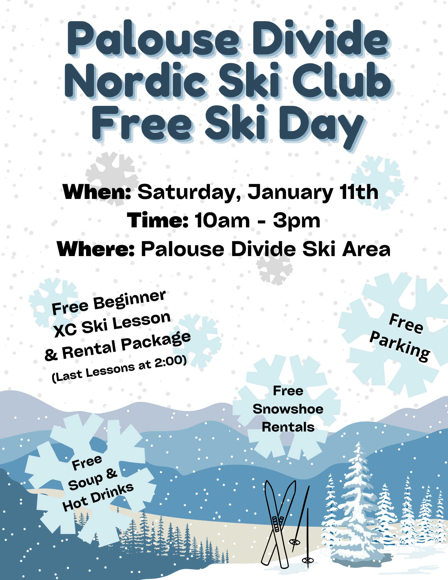 Free Ski Day, Jan 11, 2025 | Palouse Divide Nordic Ski Club